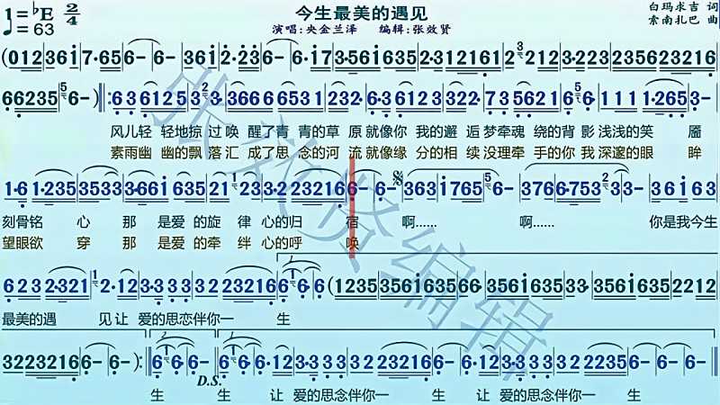 演奏和演唱《今生最美的遇见》的动态有声简谱音乐器乐好看视频