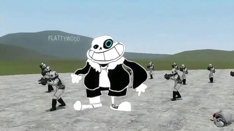 GMOD传说之下的sans对战我的世界中的怪物，还可以这么玩？,游戏,沙盒游戏,好看视频