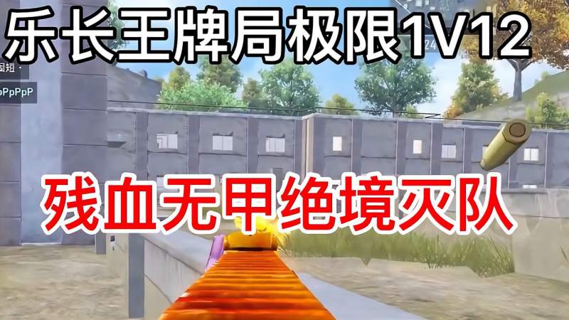 乐长：王牌局极限1V12残血无甲绝境灭队！和平精英里最秀的操作！,游戏,射击游戏,好看视频