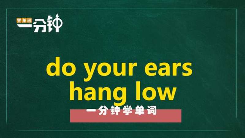 一分钟学英语do your ears hang low单词详解,教育,在线教育,好看视频